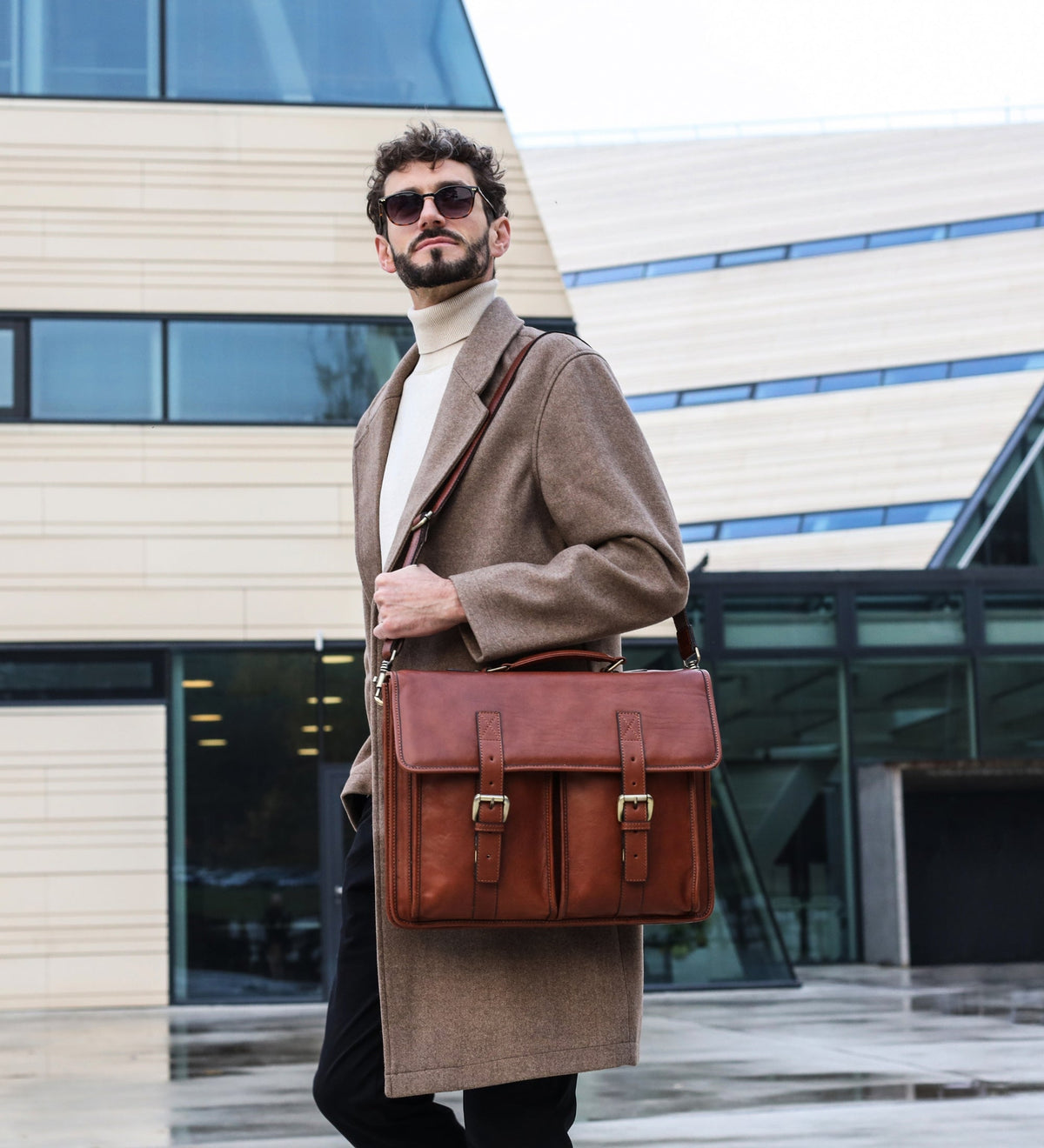 Leather Briefcase Satchel Bag - The Time Machine – timeresistance.com