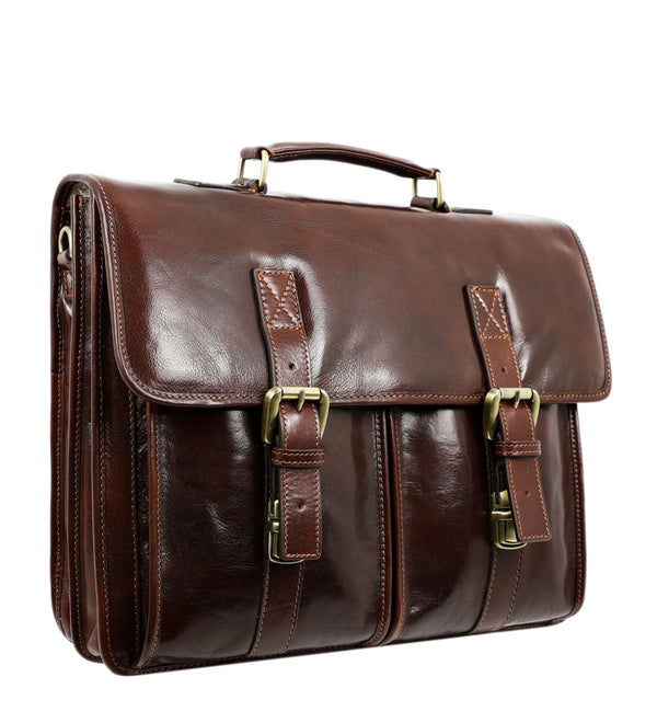Leather Briefcase Satchel Bag - The Time Machine – timeresistance.com
